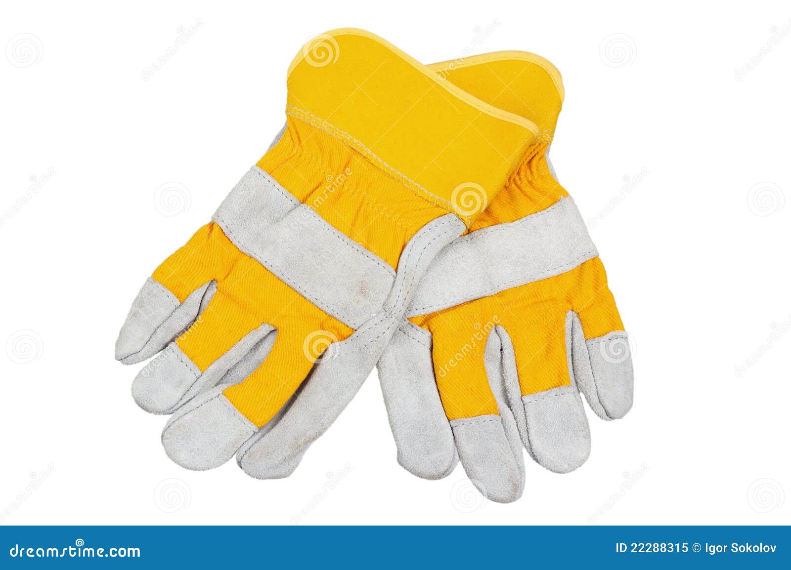 Yellow working gloves stock image. Image of fabric, industry - 22288315