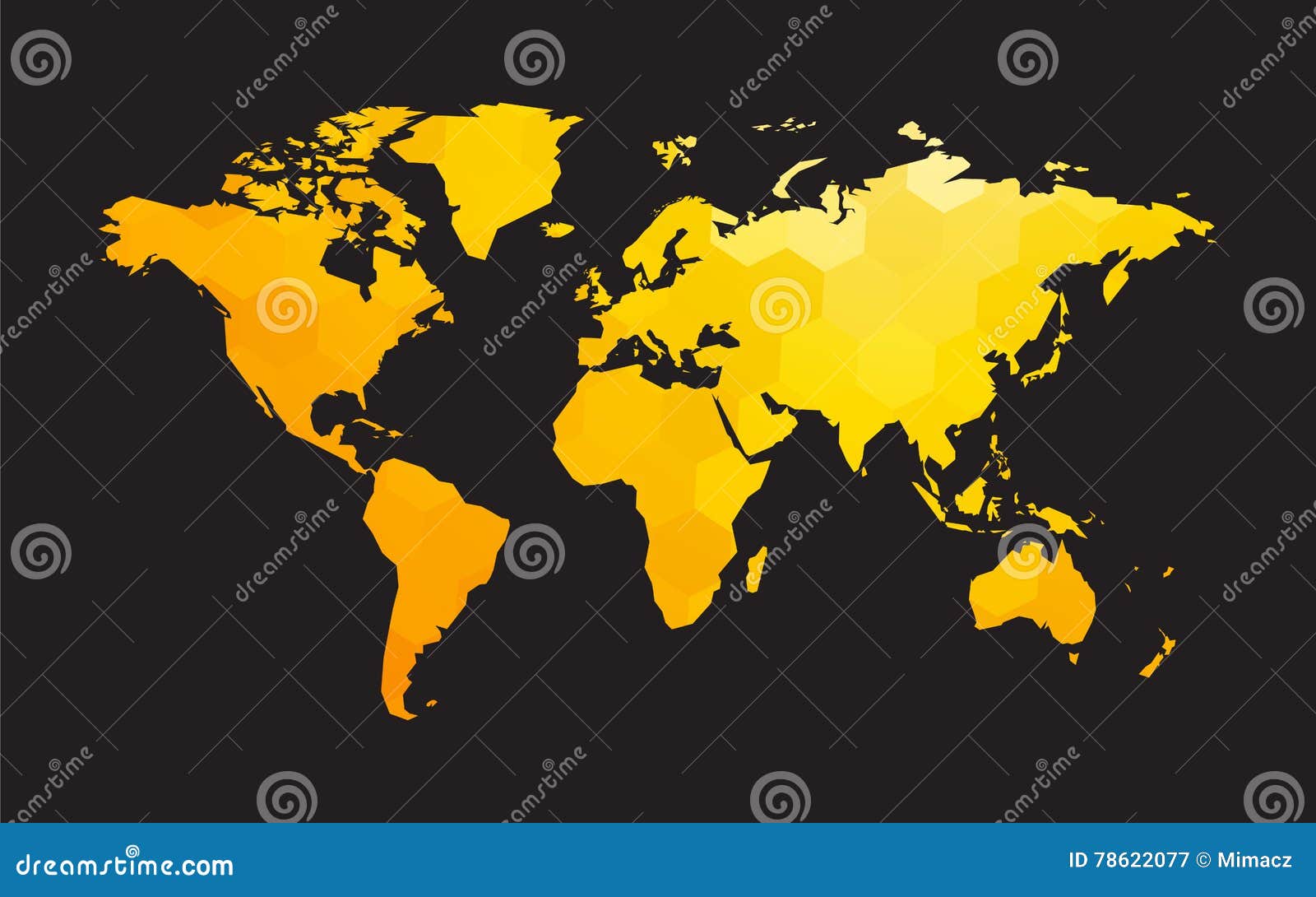 Yellow world map stock vector. Illustration of business - 78622077
