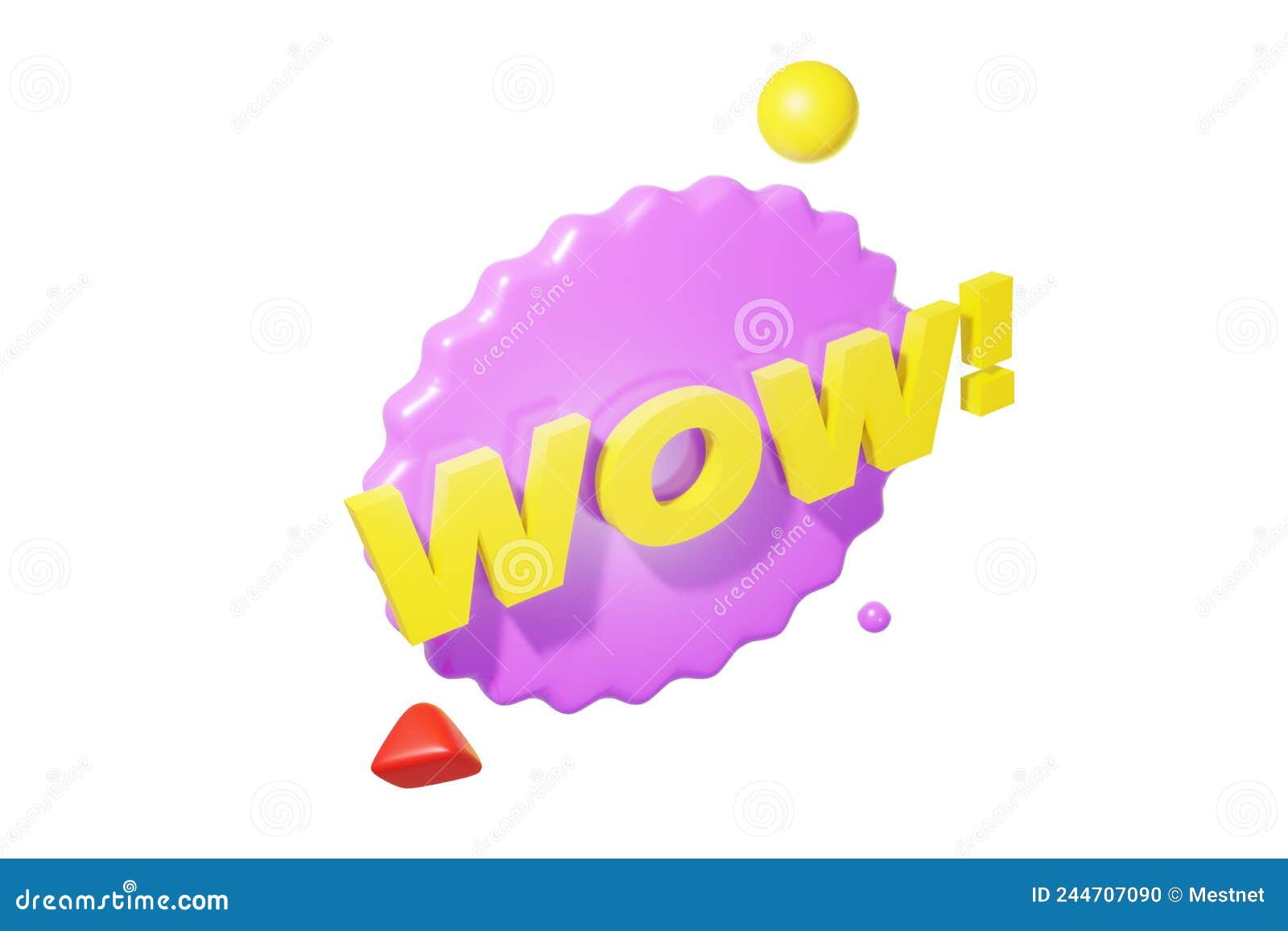 Yellow Wow on White Background Stock Illustration - Illustration of ...