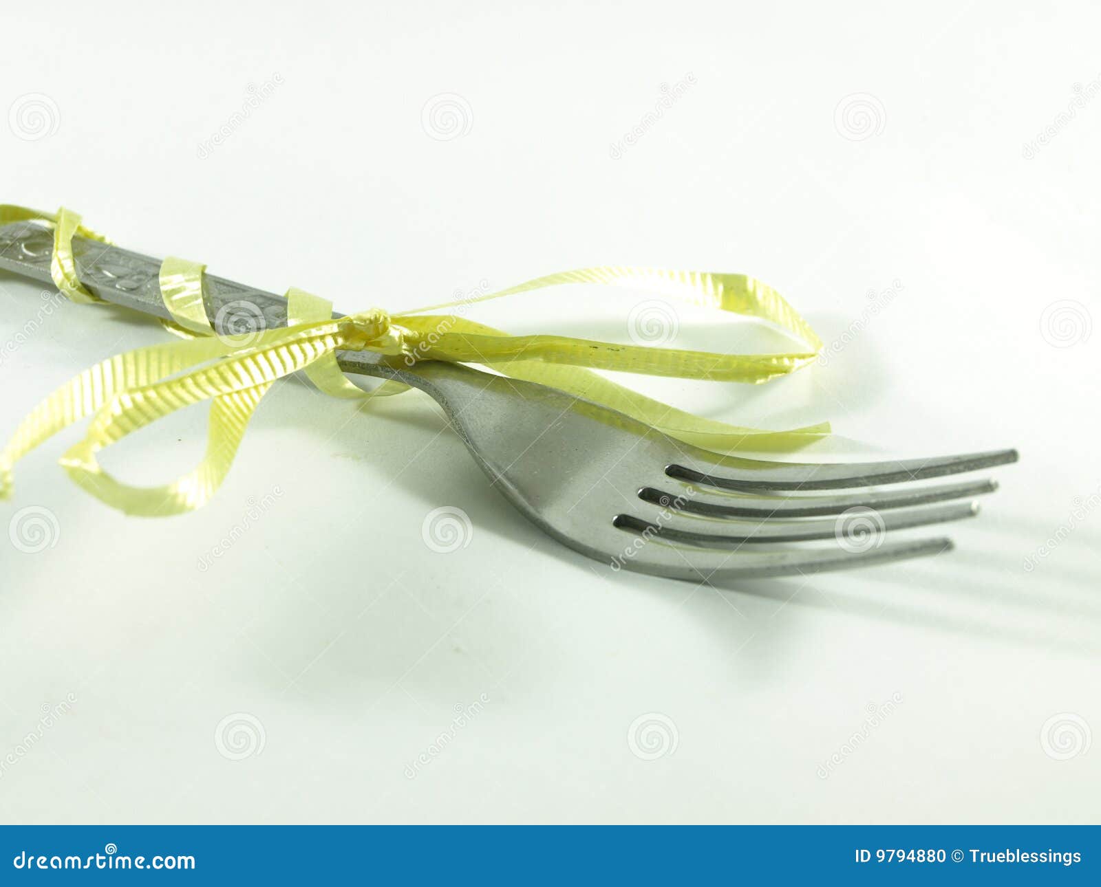 Yellow wrap fork stock photo. Image of events, utensil - 9794880