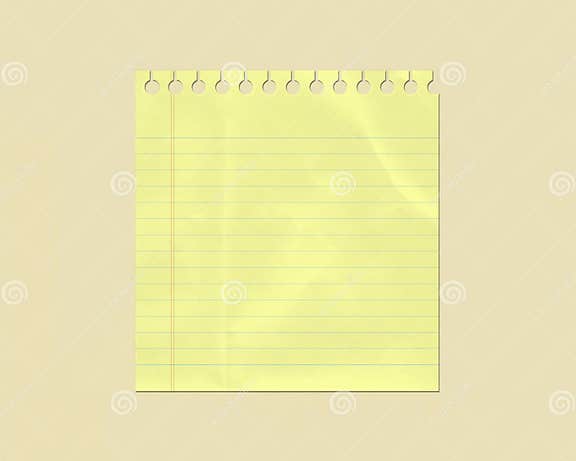 Yellow Wrinkled Lined Note Paper Stock Illustration - Illustration of ...