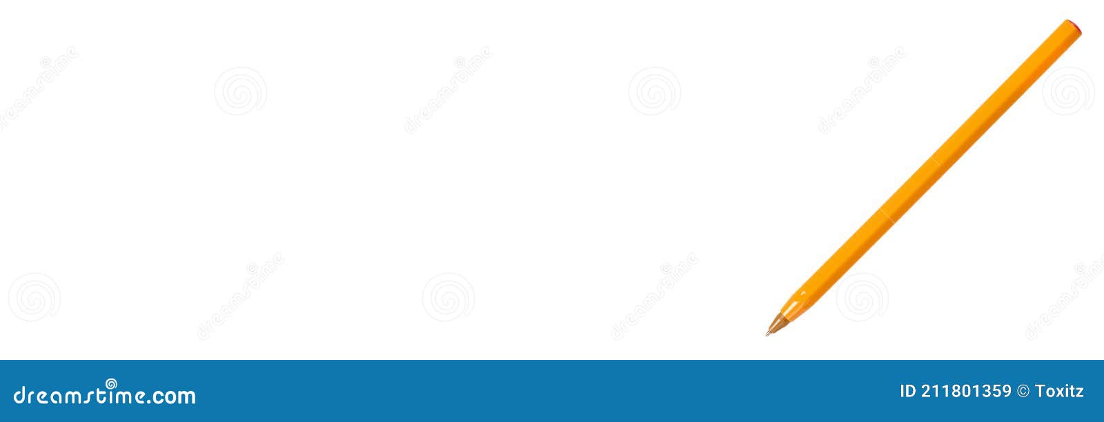 Yellow Writing Pen Isolated on White Background Stock Image - Image of ...