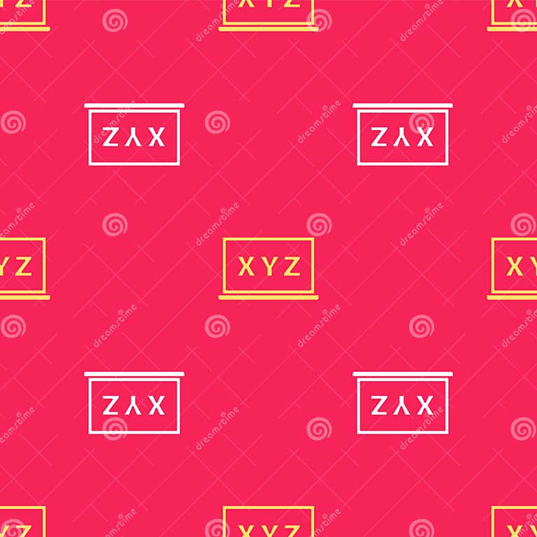 Yellow XYZ Coordinate System on Chalkboard Icon Isolated Seamless ...