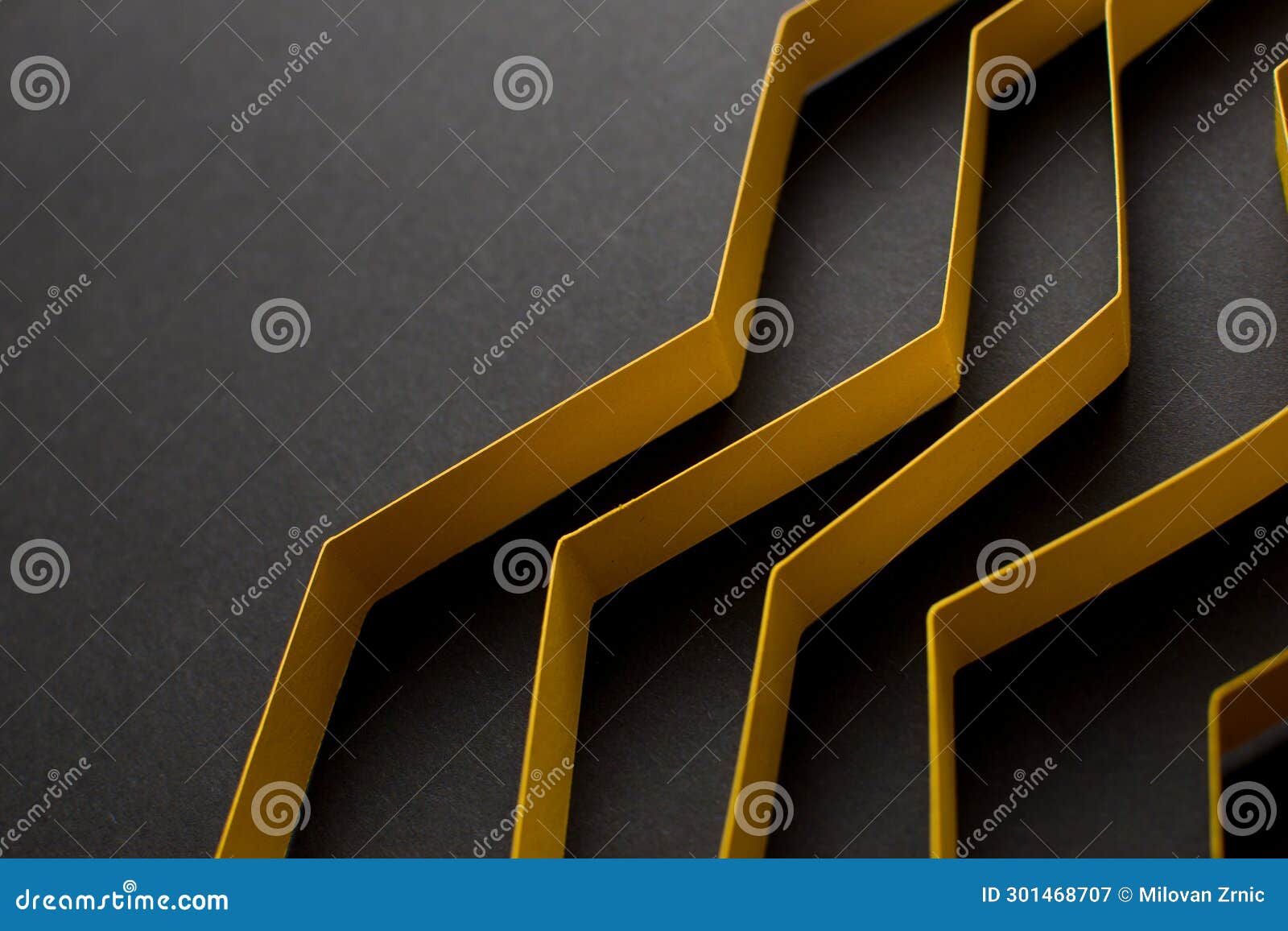 Yellow Zig Zag Lines on Black Background, Copy Space Stock Image ...