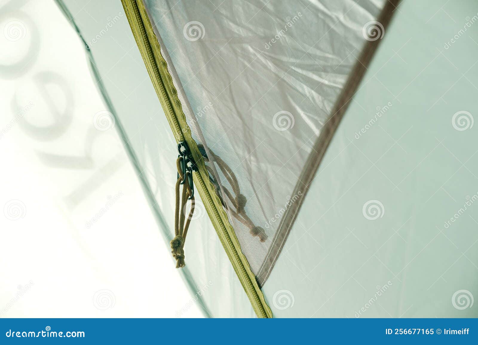Yellow Zipper of the Inside of the Tent when Closed Stock Image - Image ...