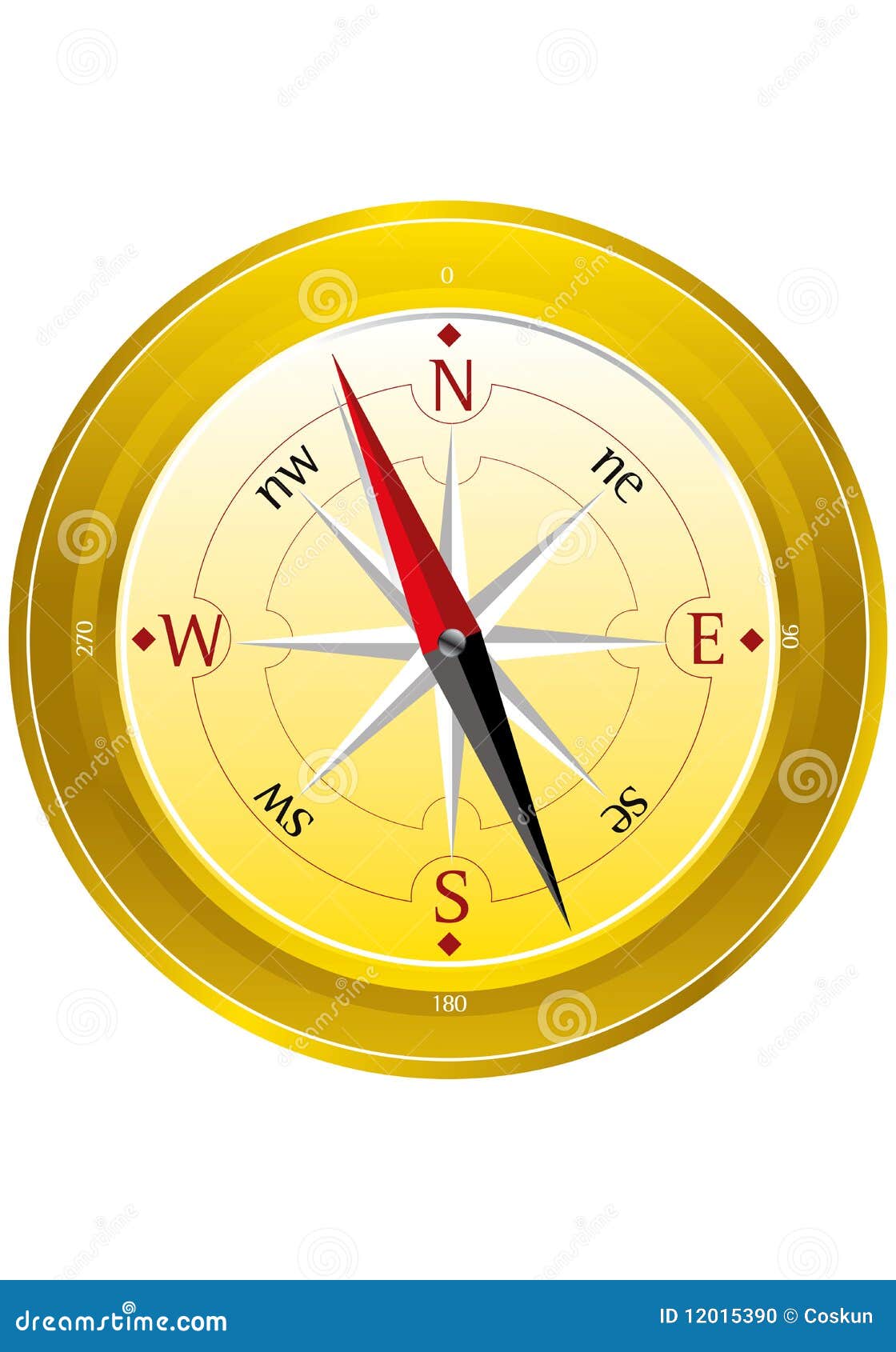 Yellowcompass.eps stock vector. Illustration of west - 12015390