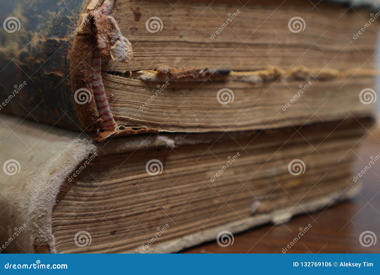 Yellowed Pages of the Old Dilapidated Book. Old Book Stock Photo ...