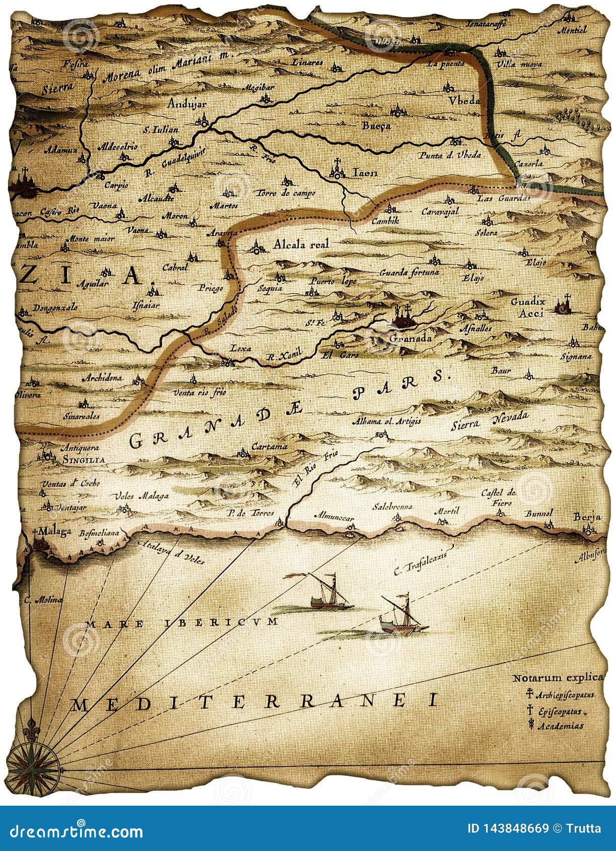 Yellowed And Stained Piece Of Old Map Stock Image | CartoonDealer.com ...