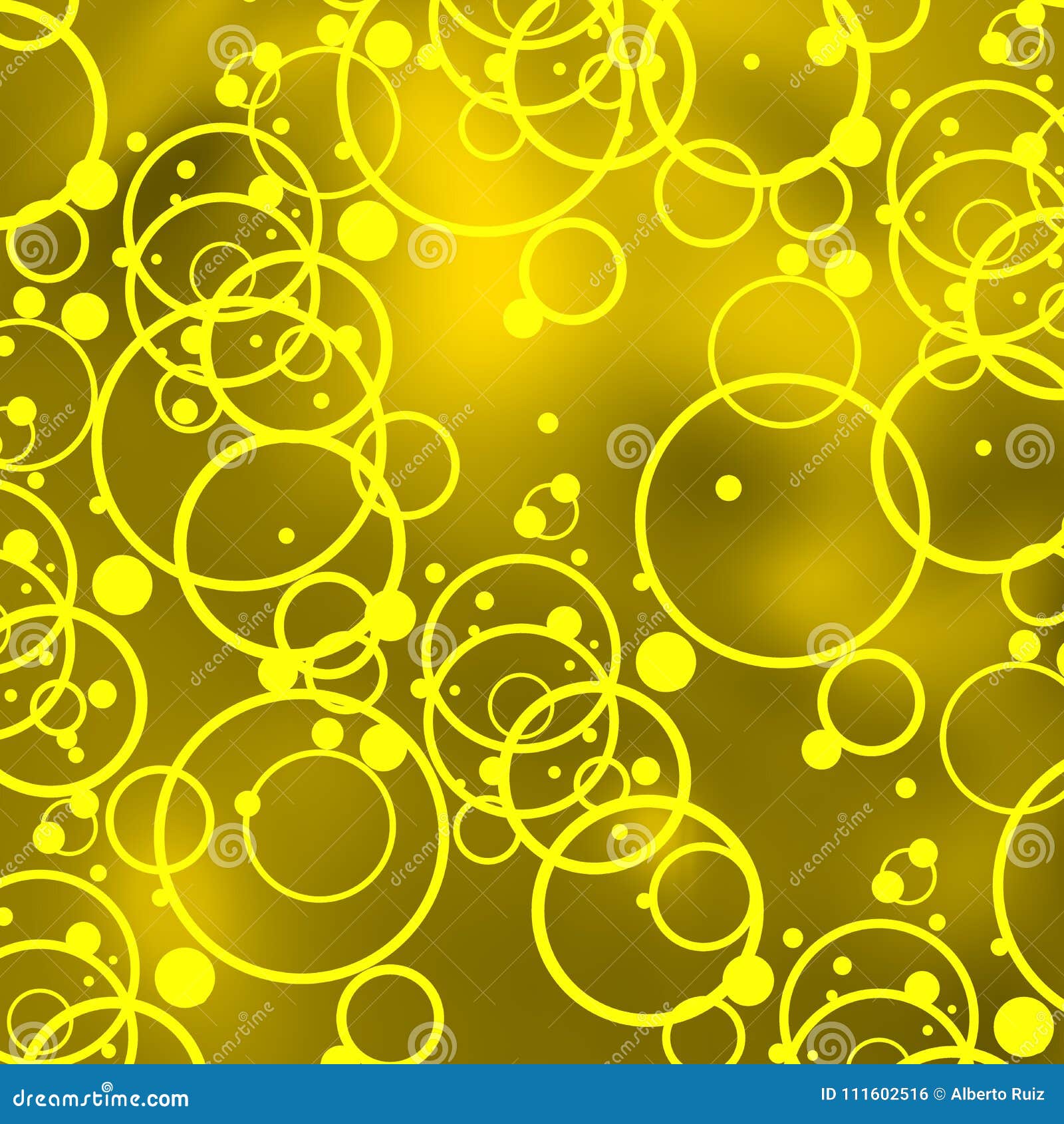 Yellowish Background with Yellow Bubbles Stock Illustration ...