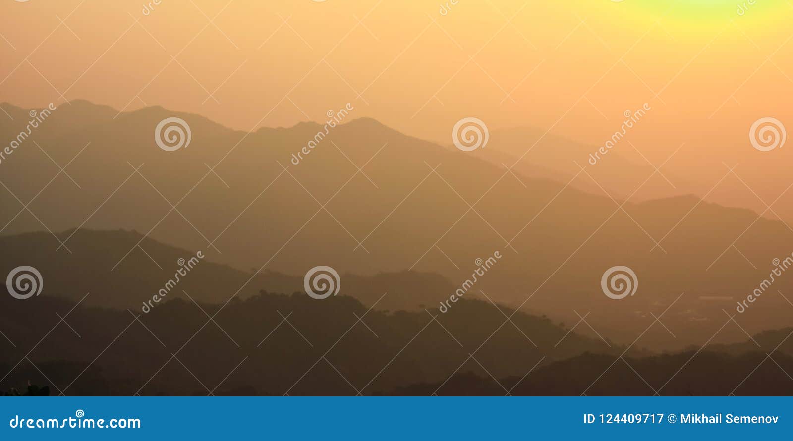 Yellowish Red Sunset because of Smog Stock Image - Image of asia ...