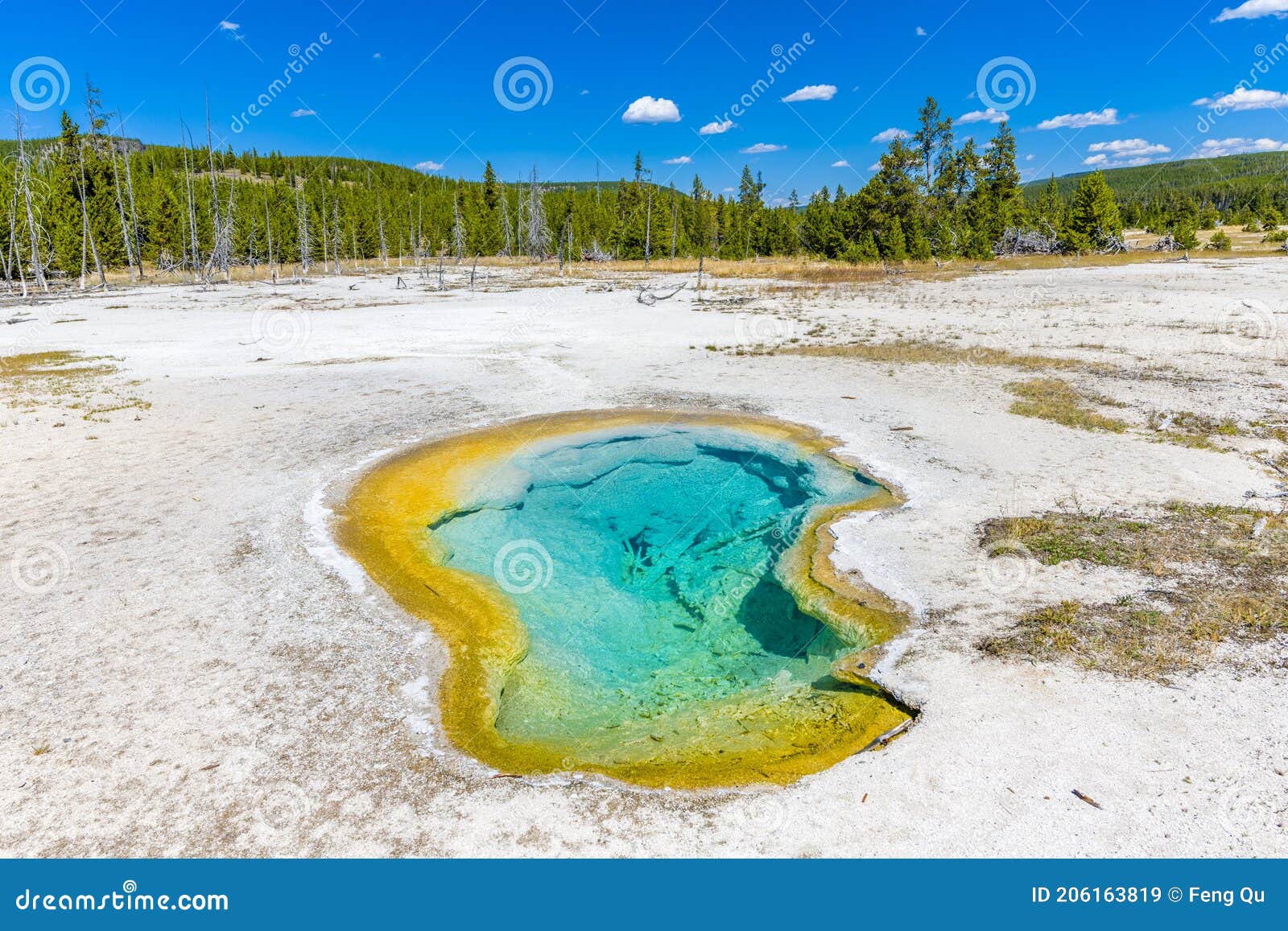 Yellowstone boiling spring stock image. Image of beautiful - 206163819