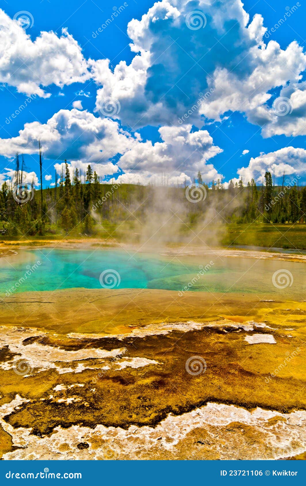 Yellowstone Geyser stock photo. Image of clouds, energy - 23721106