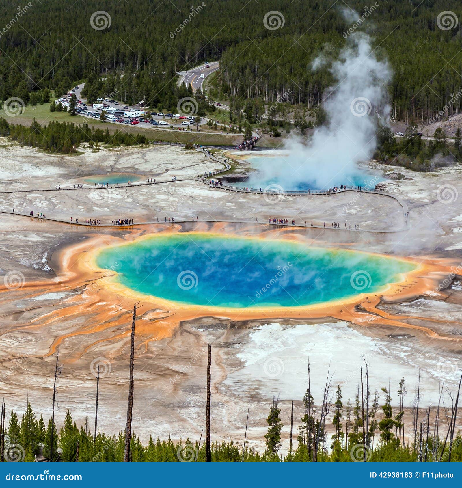 Yellowstone Grand Prismatic Spring Stock Image - Image of masterpiece ...