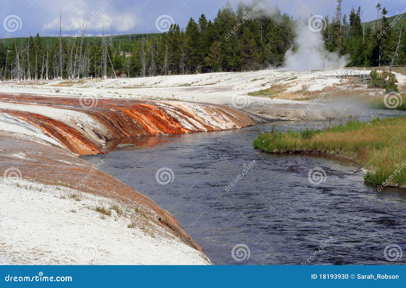 Yellowstone. Hot spring. stock photo. Image of geyser - 18193930
