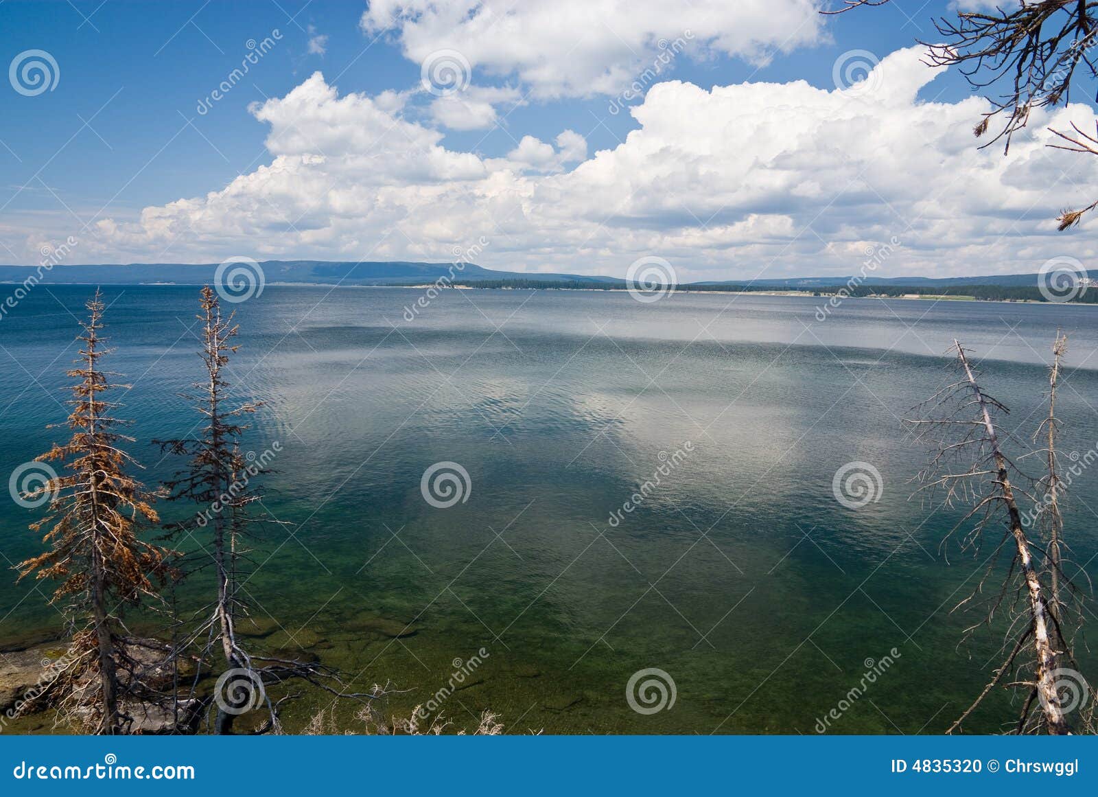 Yellowstone Lake stock photo. Image of yellowstone, puffy - 4835320