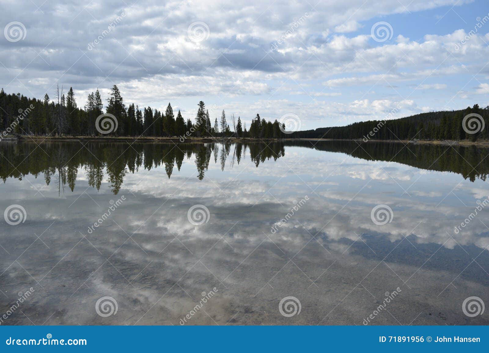 Yellowstone Lake Reflections Stock Photo - Image of wild, shoreline ...