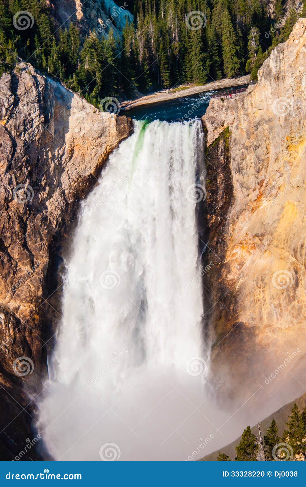 Yellowstone lower falls stock photo. Image of tourism - 33328220