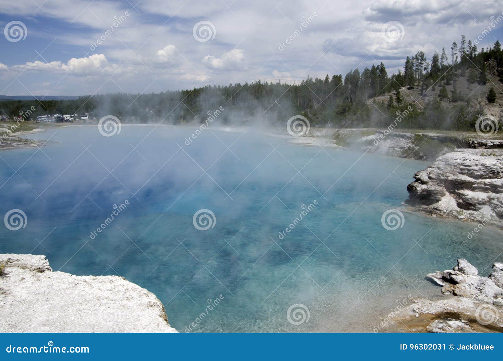 Yellowstone Mirror pool stock image. Image of warm, lake - 96302031