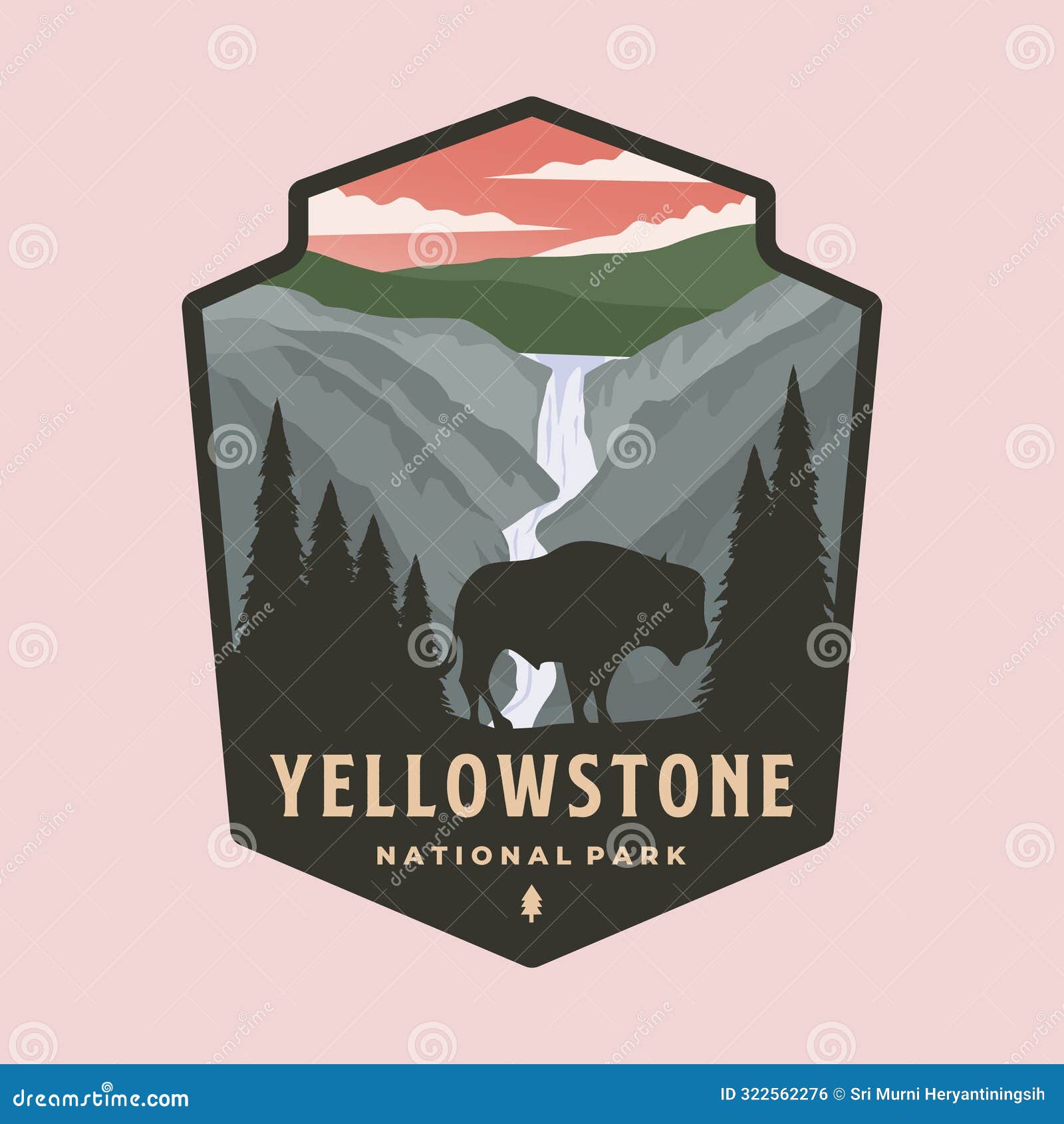 Yellowstone National Park Logo Vector Illustration Design, Template in ...