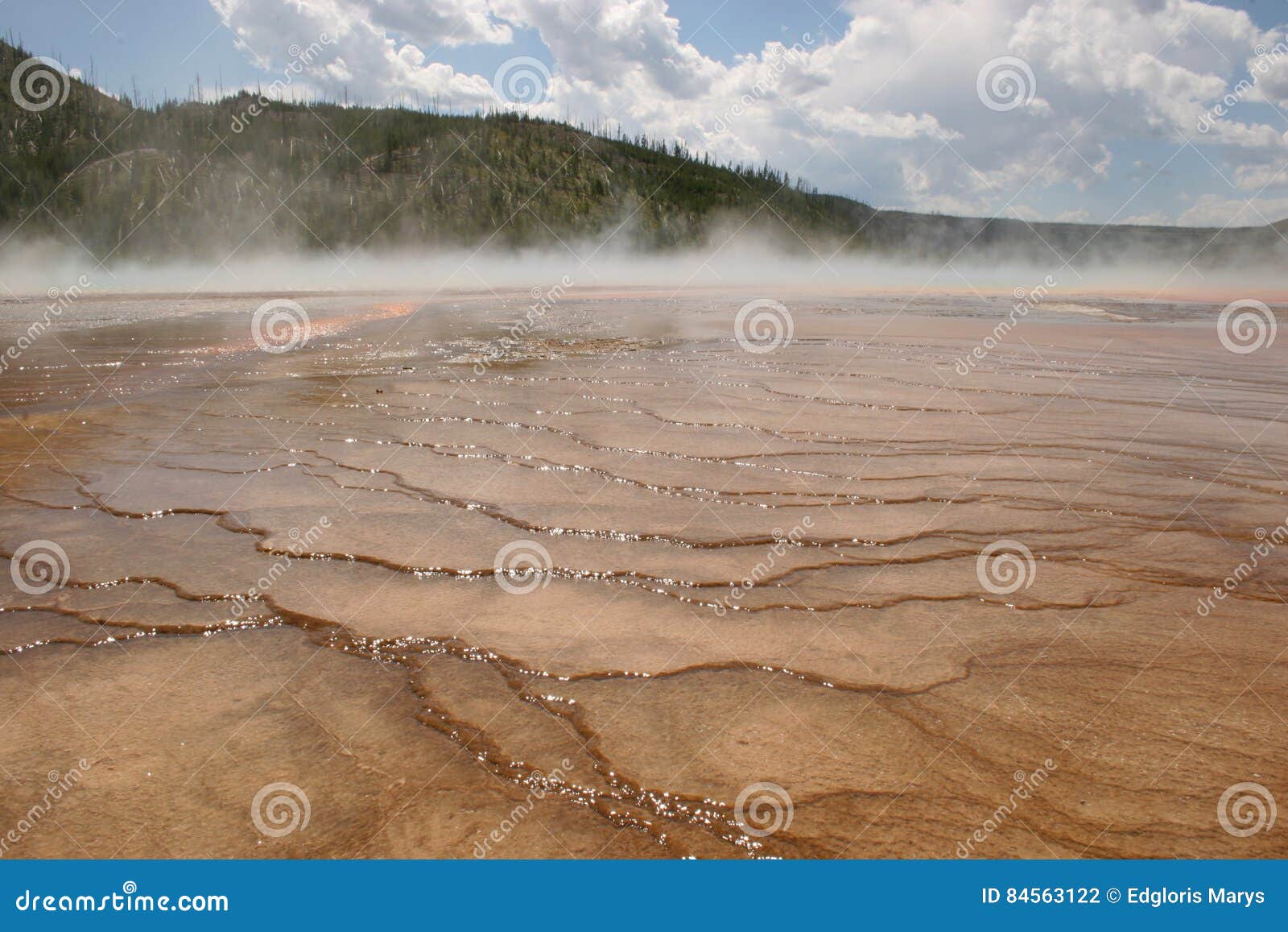 Grand Prismatic Spring in Yellowstone National Park Stock Photo - Image ...