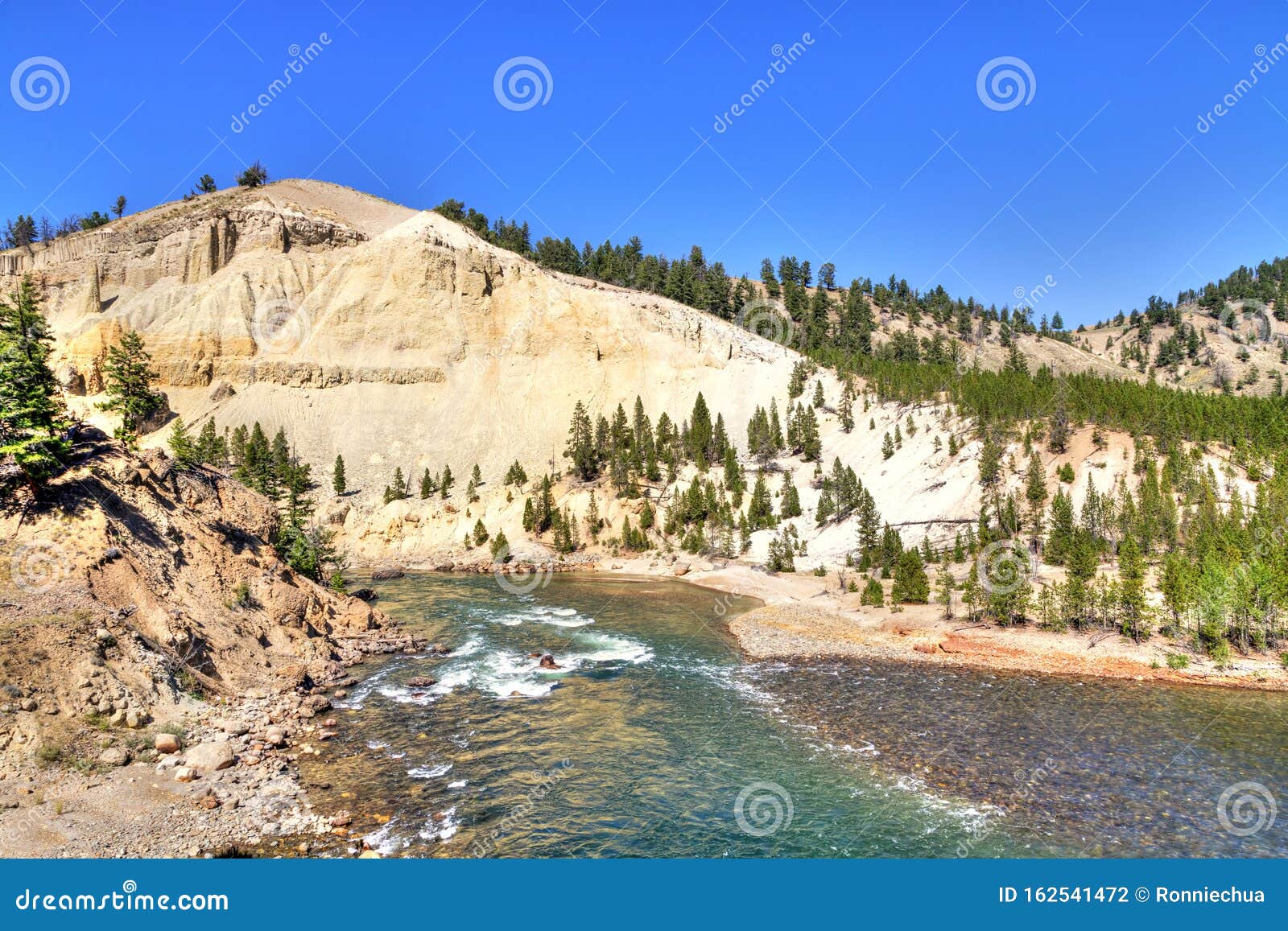 Yellowstone River Overlook at Tower Fall in Yellowstone National Park ...