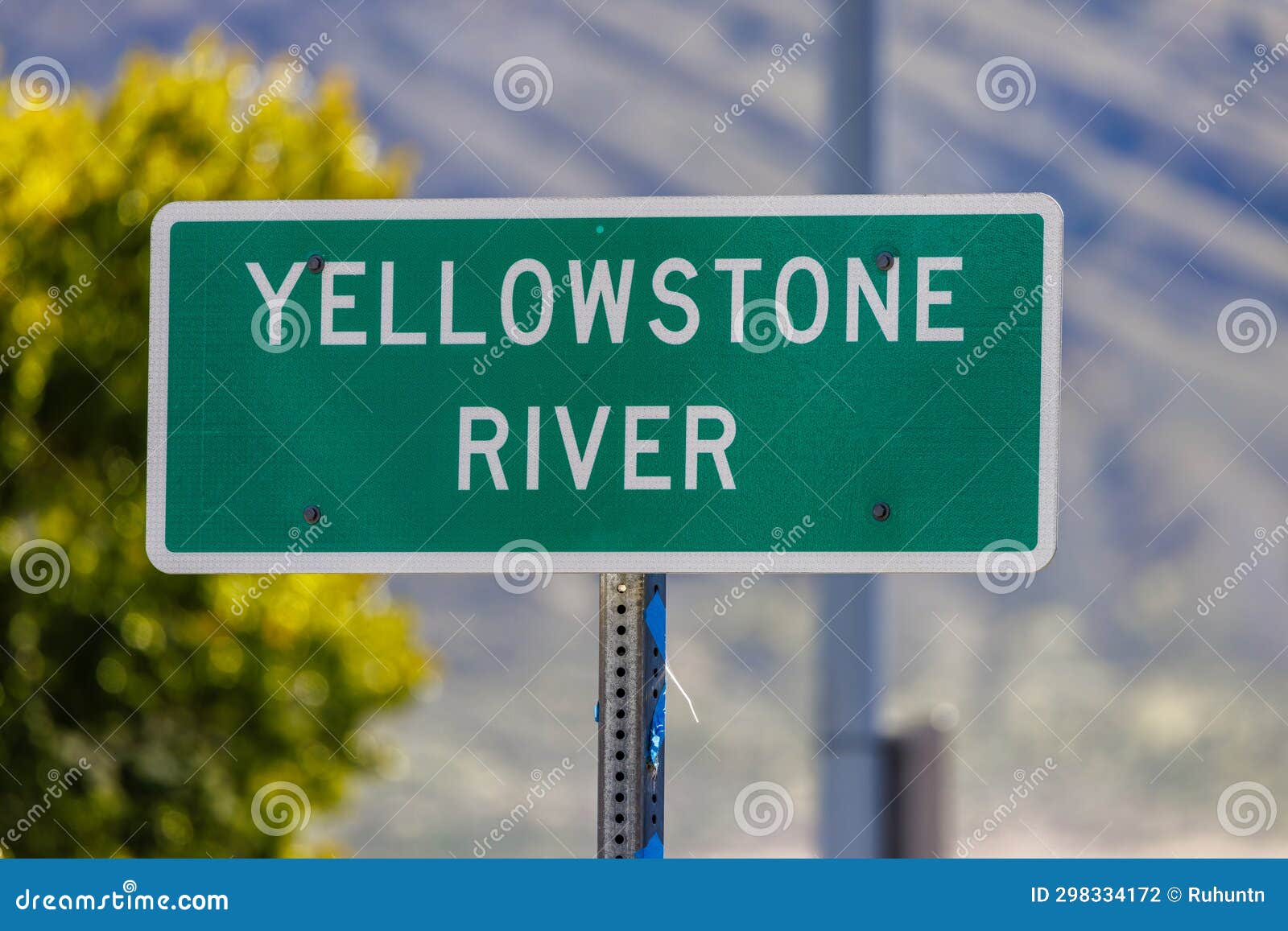 Yellowstone River sign stock photo. Image of travel - 298334172