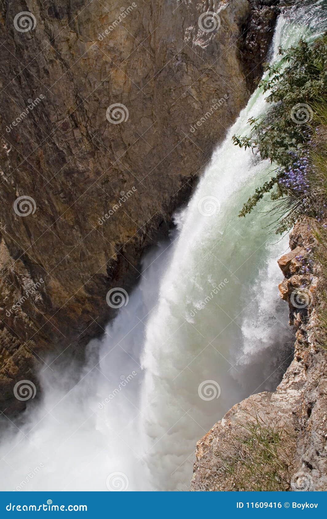 Yellowstone River Waterfall Abyss Stock Photo - Image of environment ...