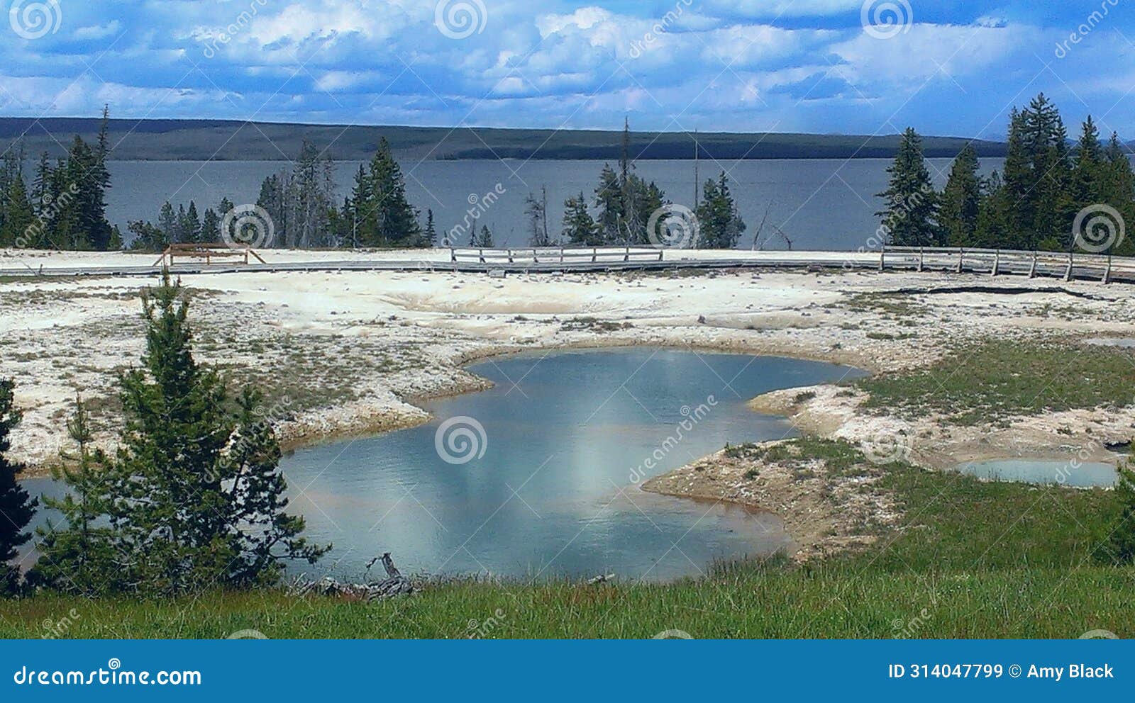 Yellowstone Upper Basin Lake and Hotsprings Stock Image - Image of ...