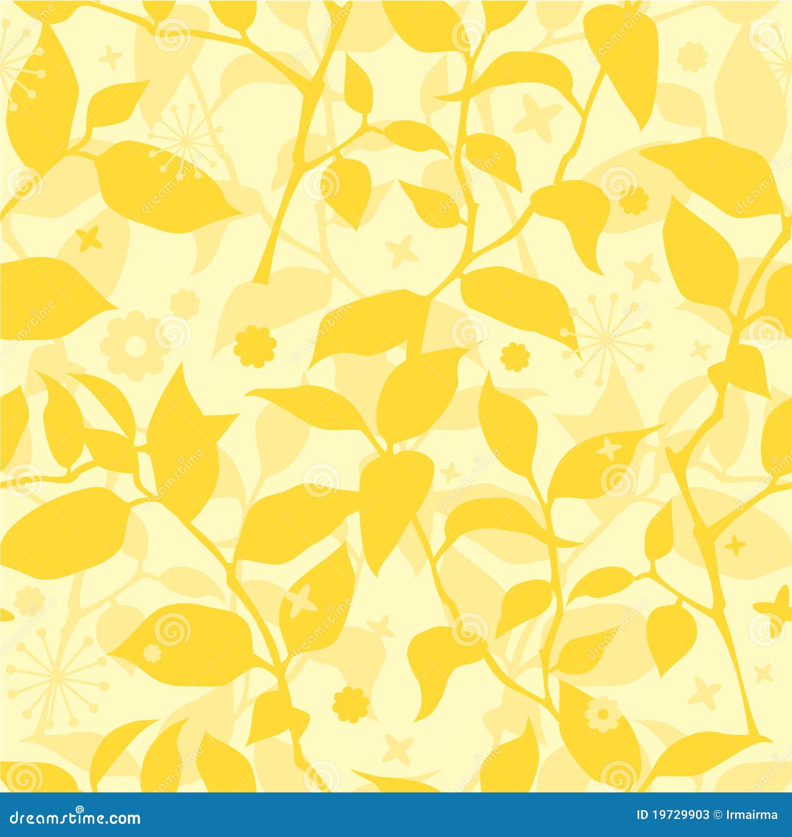 Yeloow floral seamless stock vector. Illustration of fabric - 19729903