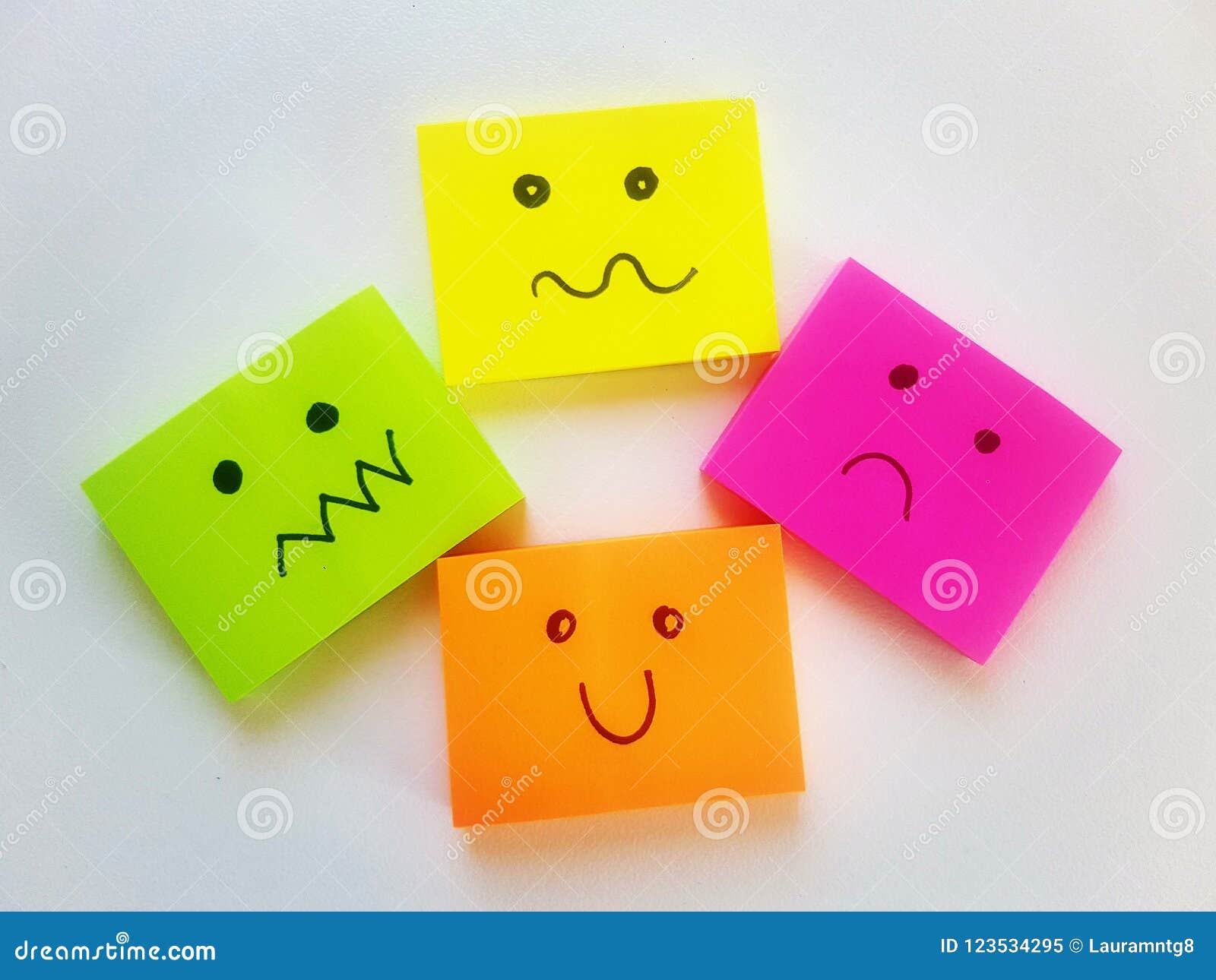 Emoticons. Simple Color Note Stock Image - Image of remember, sticky ...