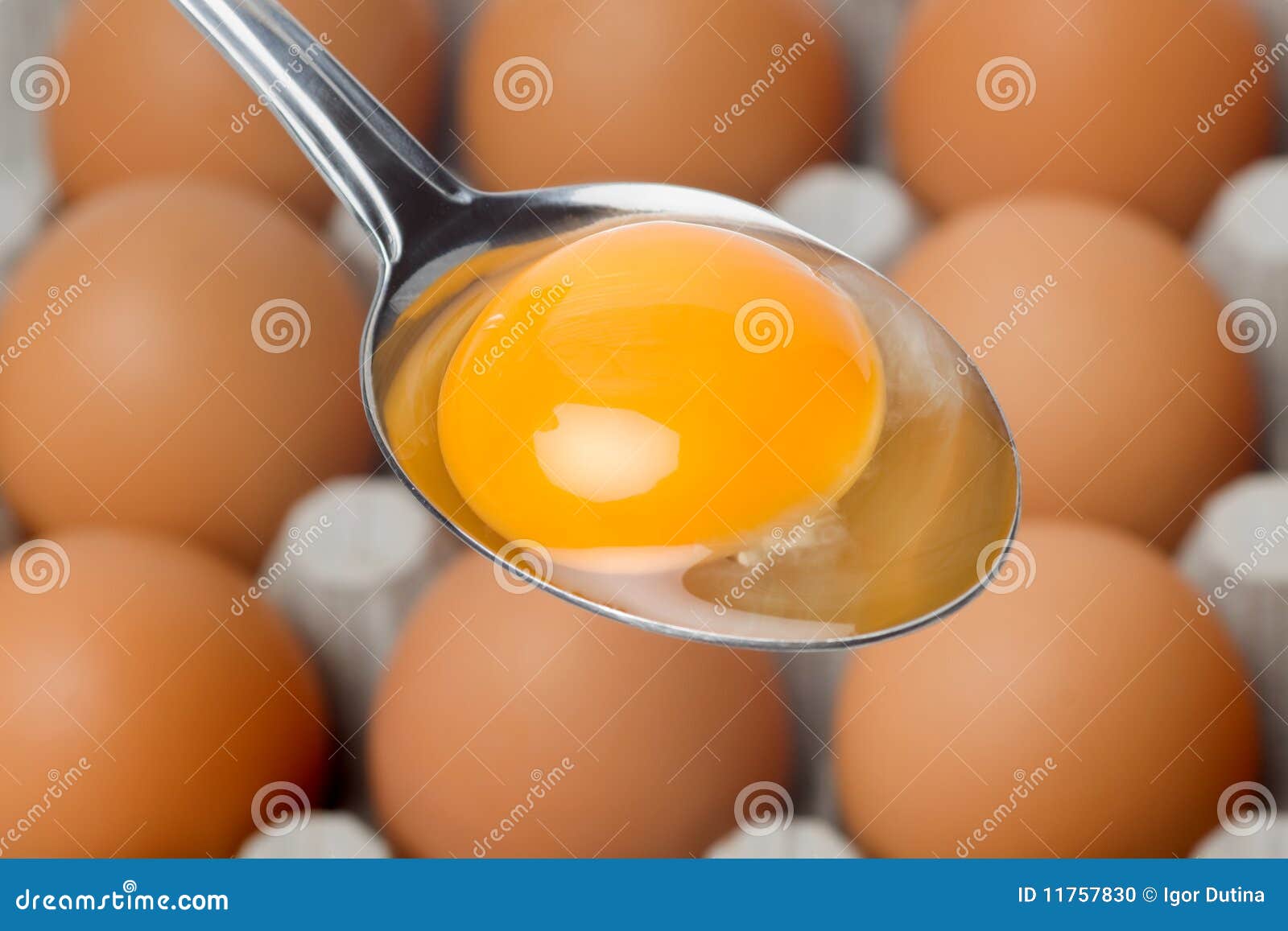 Yema de huevo en cuchara foto de archivo. Imagen de cuchara - 11757830