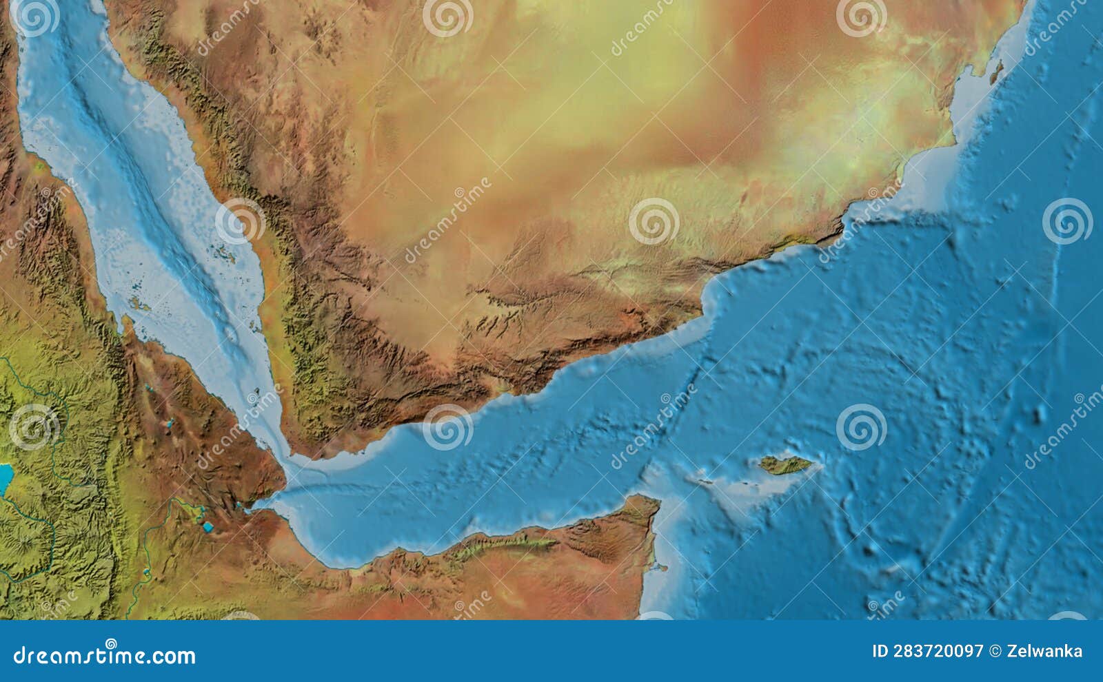 Yemen Area. Topographic Map Stock Illustration - Illustration of atlas ...