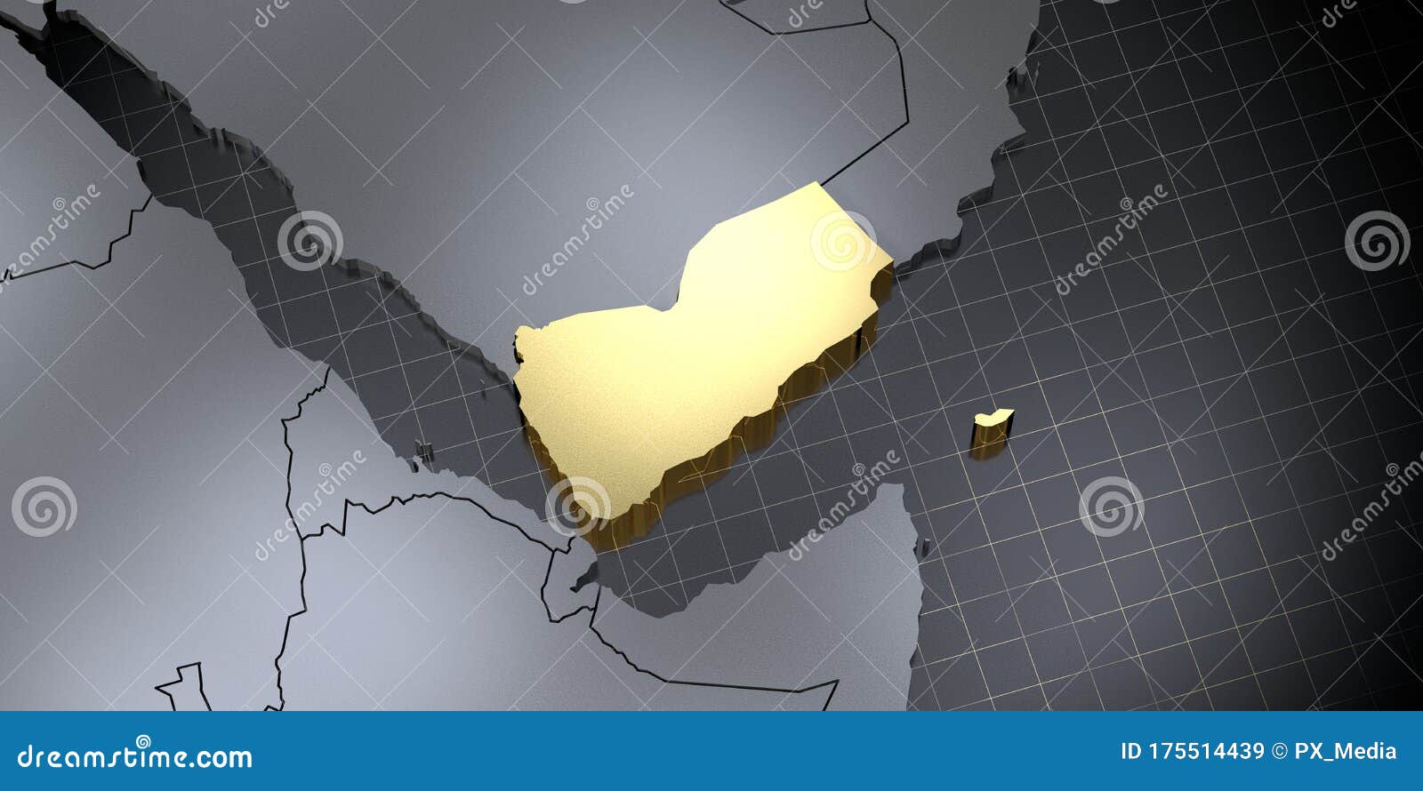 Yemen - Country Shape - 3D Illustration Stock Illustration ...