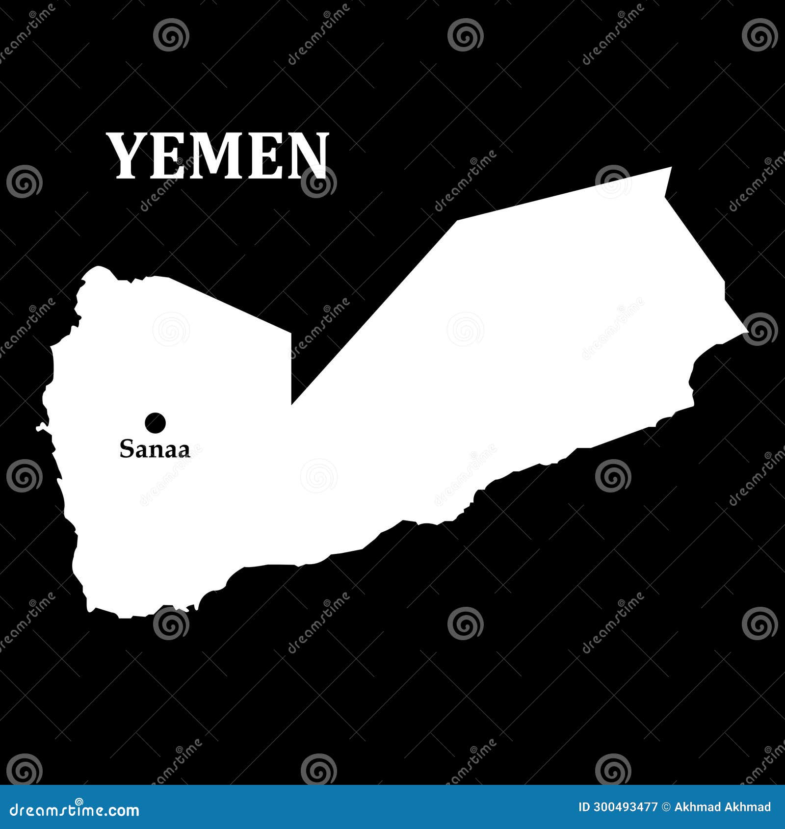 Yemen map icon stock vector. Illustration of world, contour - 300493477