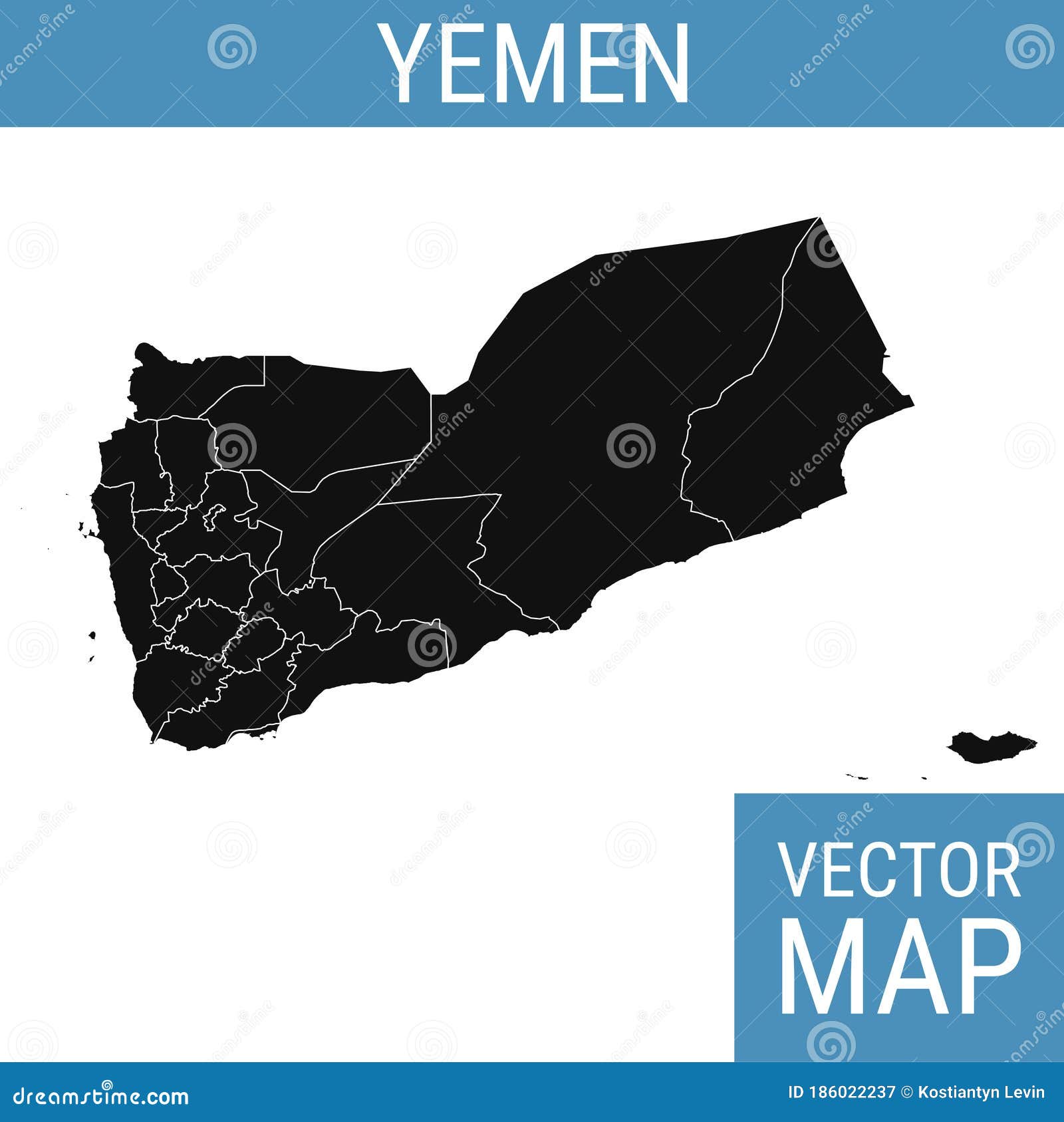 Yemen. Map Of Yemen, Vector Silhouette. Stock Photo | CartoonDealer.com ...