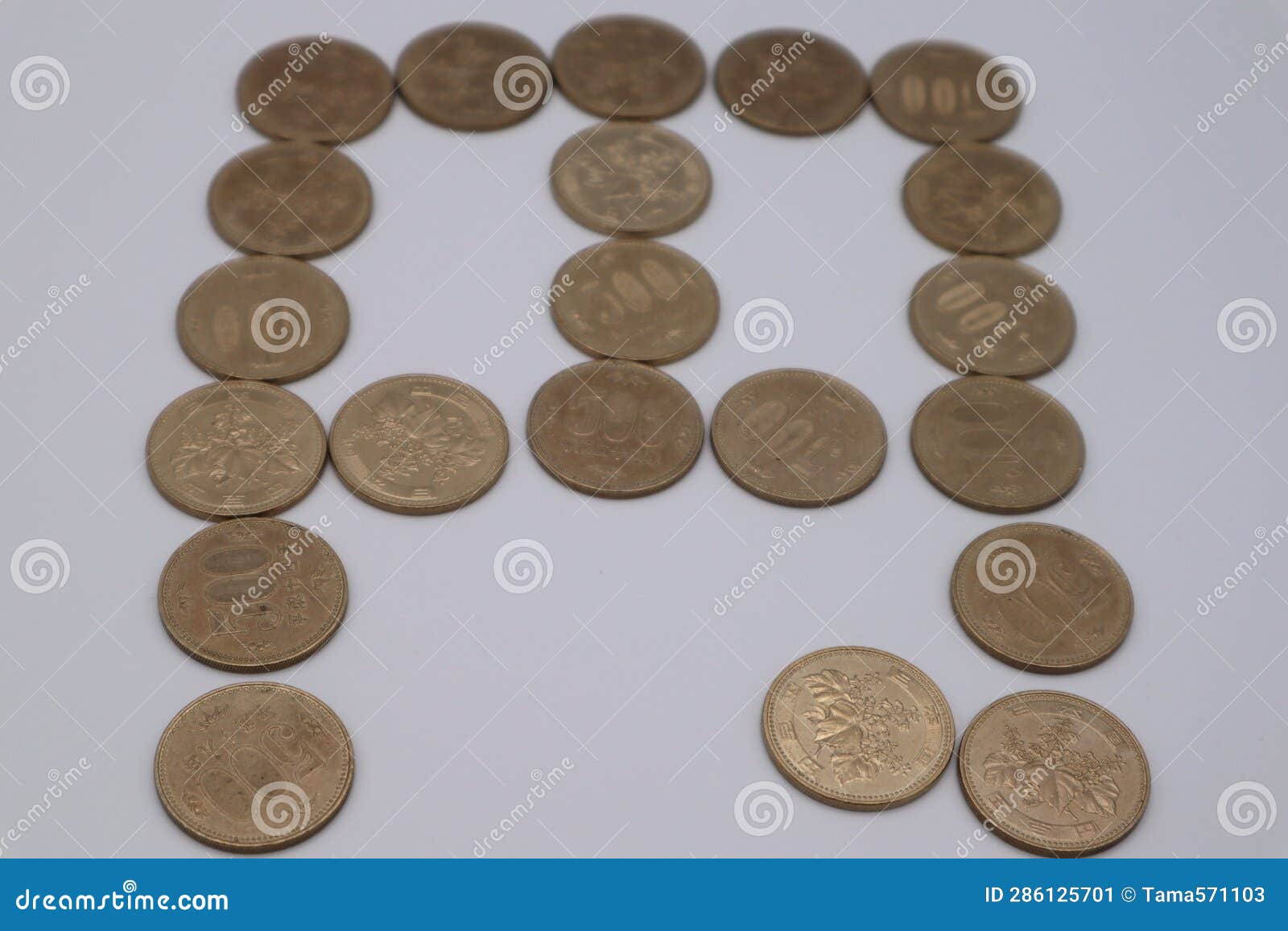 Yen Character Made with 500 Yen Stock Image - Image of coins, savings ...