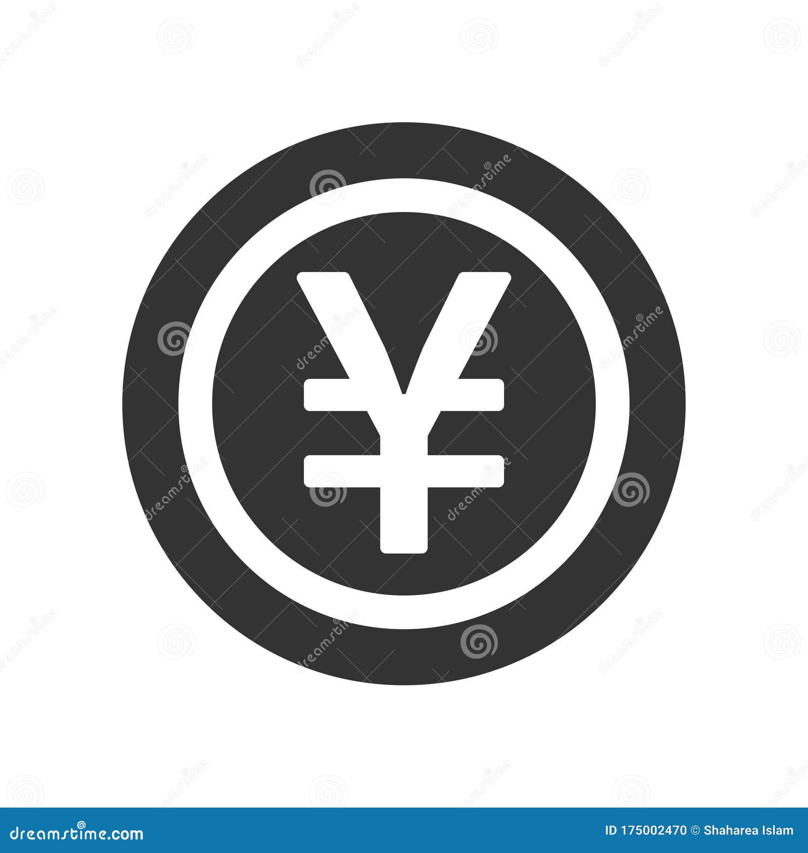 Yen coin icon stock vector. Illustration of vector, simple - 175002470