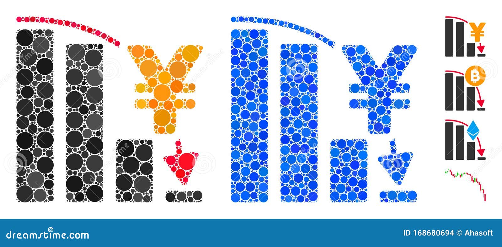 Yen Epic Fail Chart Mosaic Icon of Round Dots Stock Illustration ...