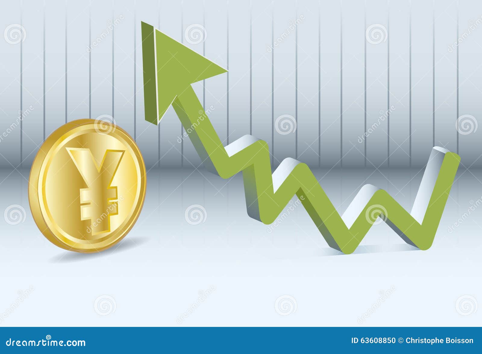 Yen is going up stock vector. Illustration of finance - 63608850