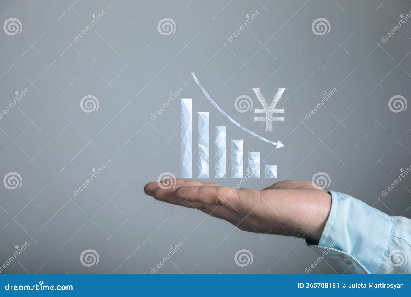 Yen Icon and Falling Chart from Web Stock Image - Image of decrease ...