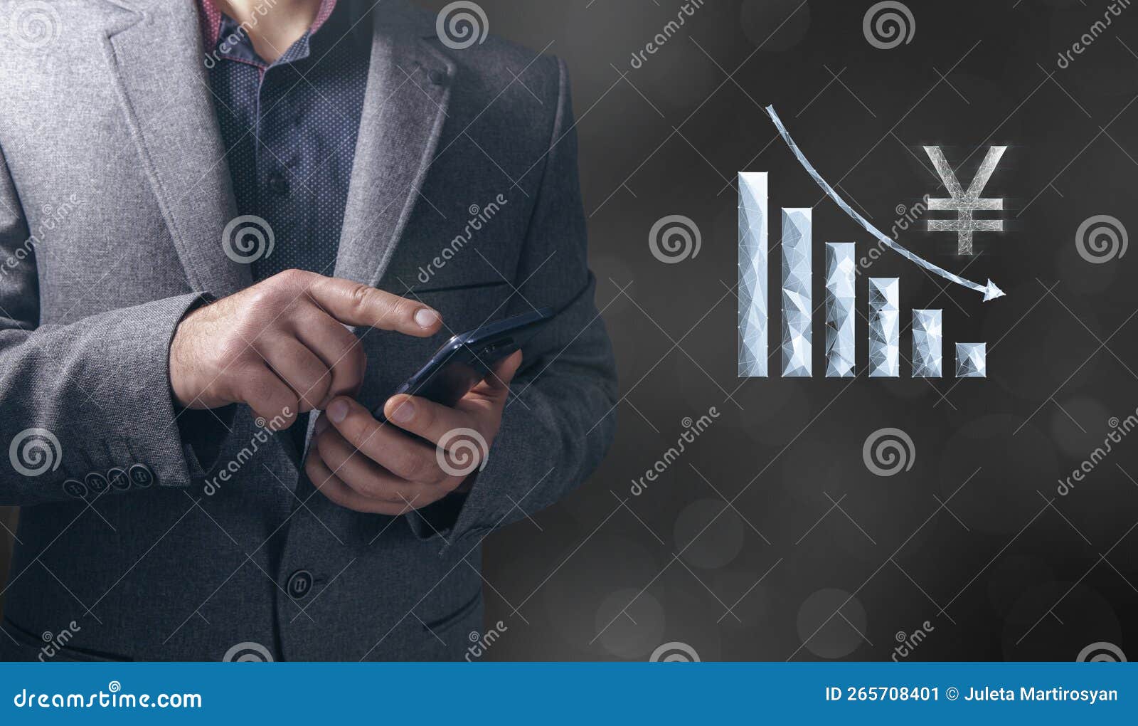 Yen Icon and Falling Chart from Web Stock Image - Image of graph, bank ...