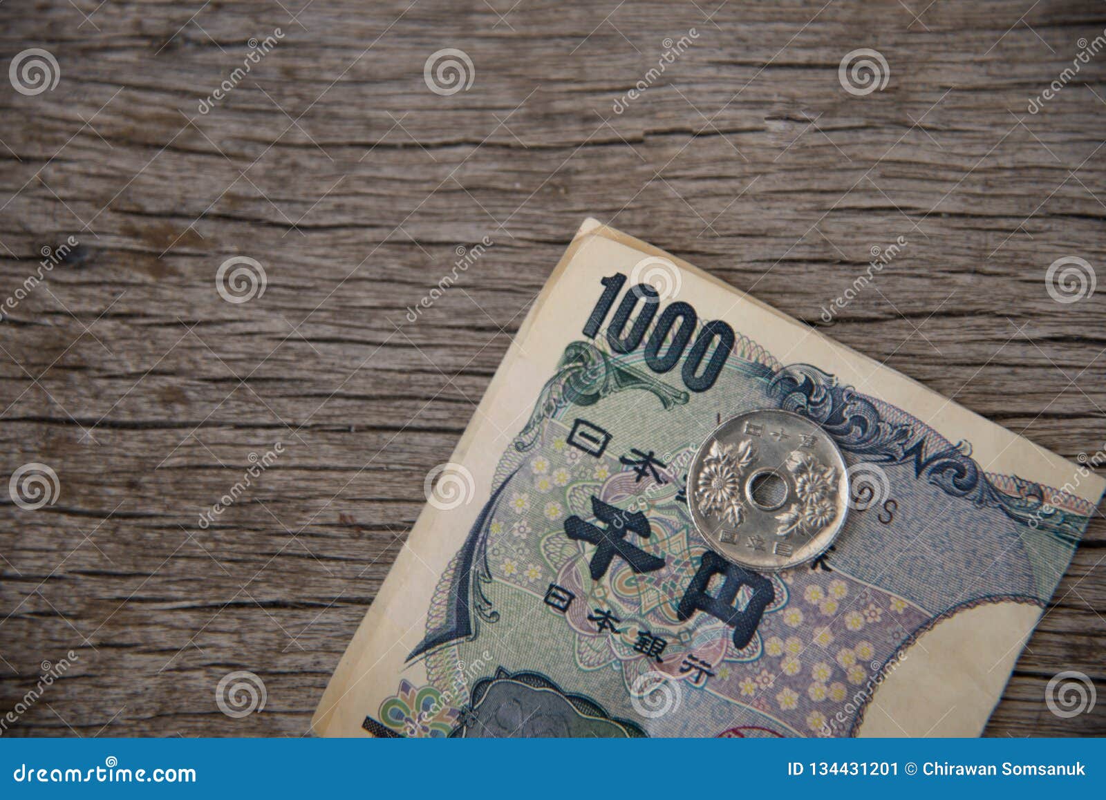 Yen money on wood texture stock image. Image of heap - 134431201