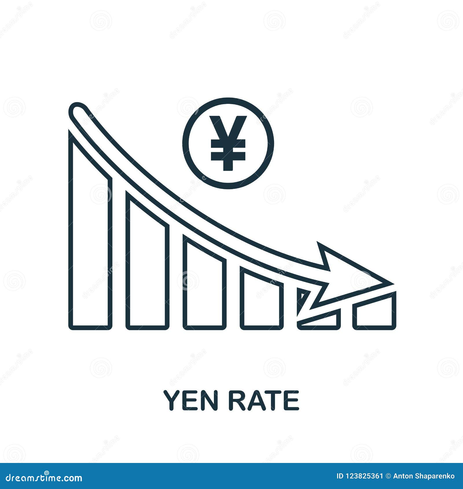 Yen Rate Decrease Graphic Icon. Mobile App, Printing, Web Site Icon. Simple Element Sing Stock ...