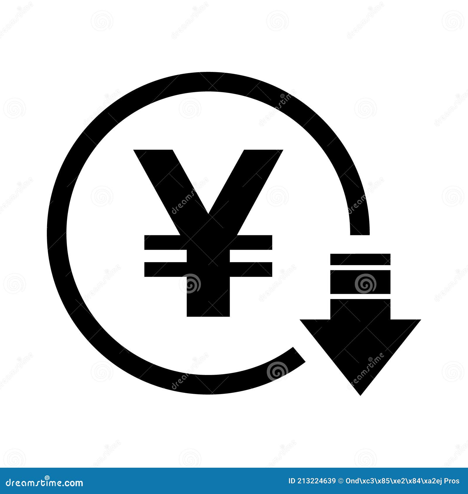 Yen Reduction Symbol, Cost Decrease Icon. Reduce Debt Bussiness Sign ...
