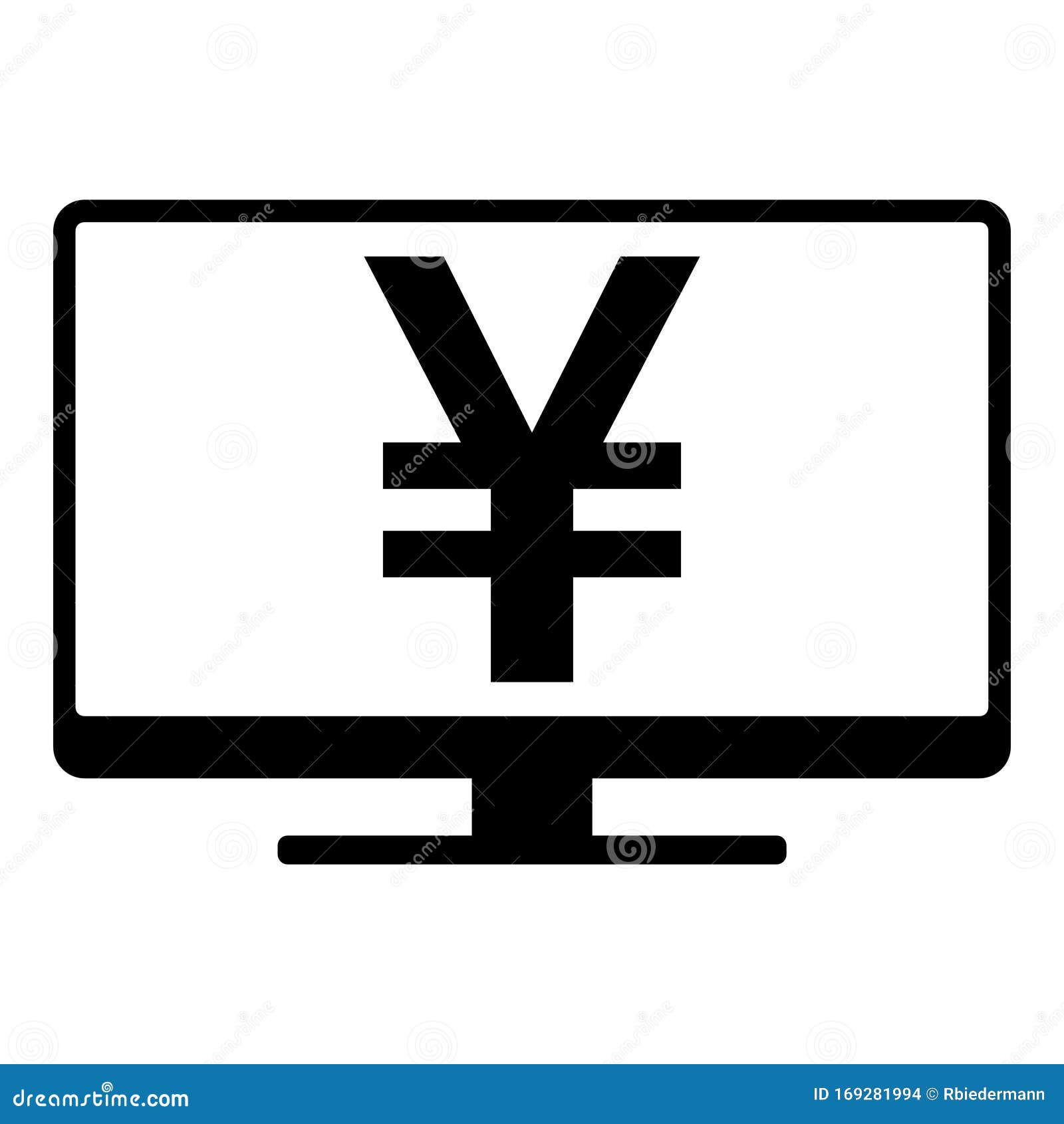 Yen and screen stock vector. Illustration of vector - 169281994