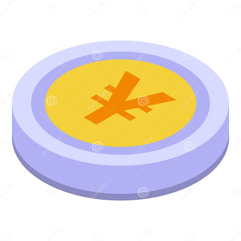 Yen Token Icon, Isometric Style Stock Vector - Illustration of currency ...
