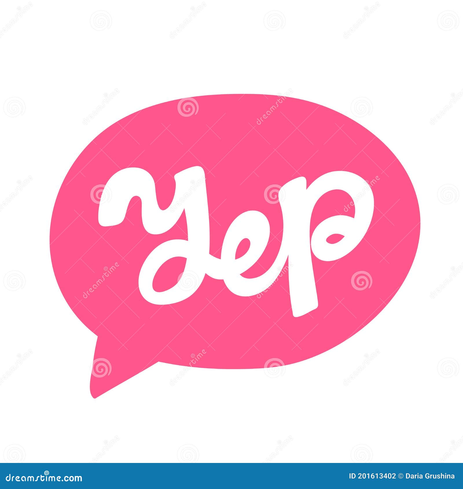 Yep. Hand Drawn Lettering Logo for Social Media Content Stock Vector ...