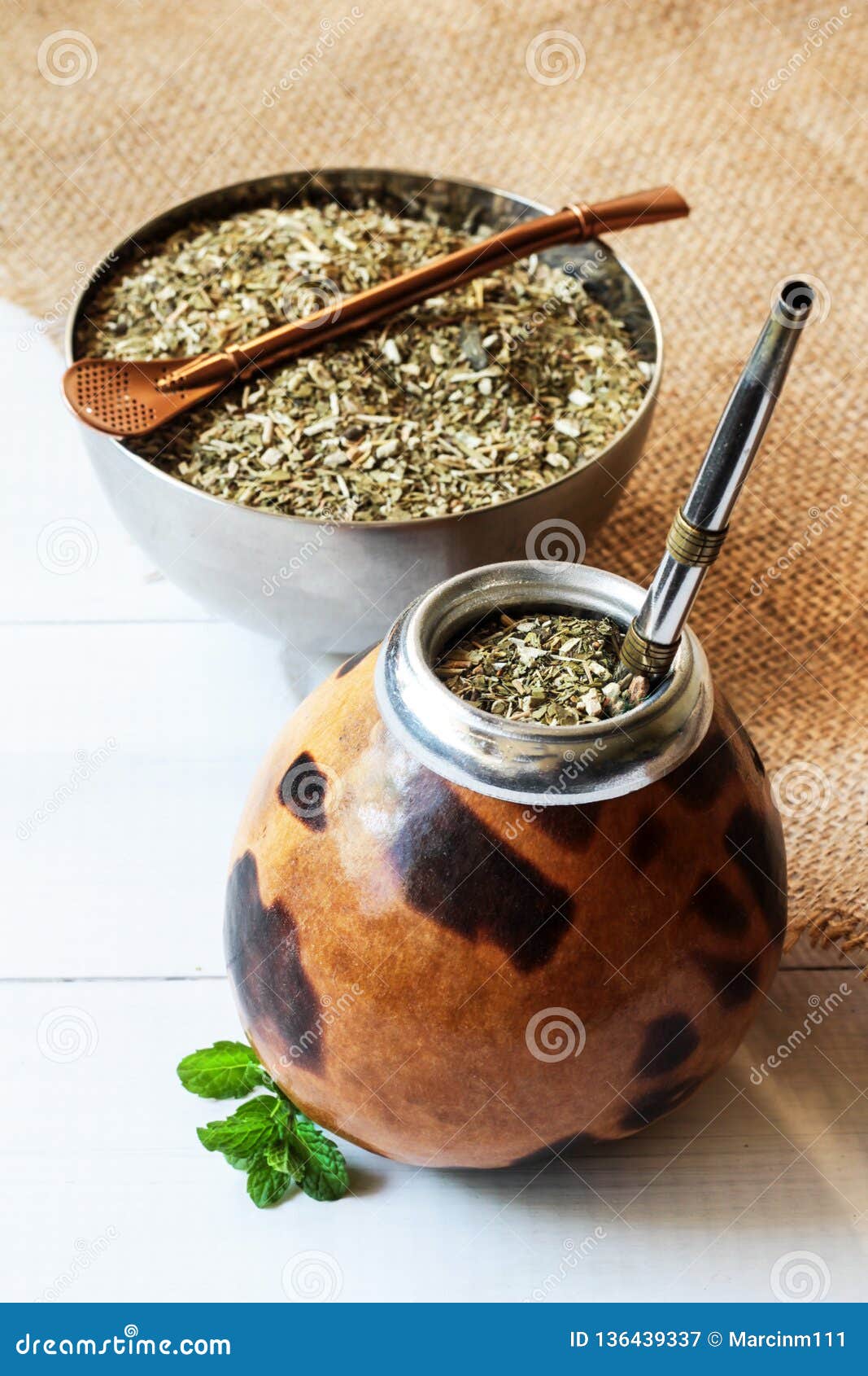Yerba mate drink stock image. Image of bombilla, diet - 136439337
