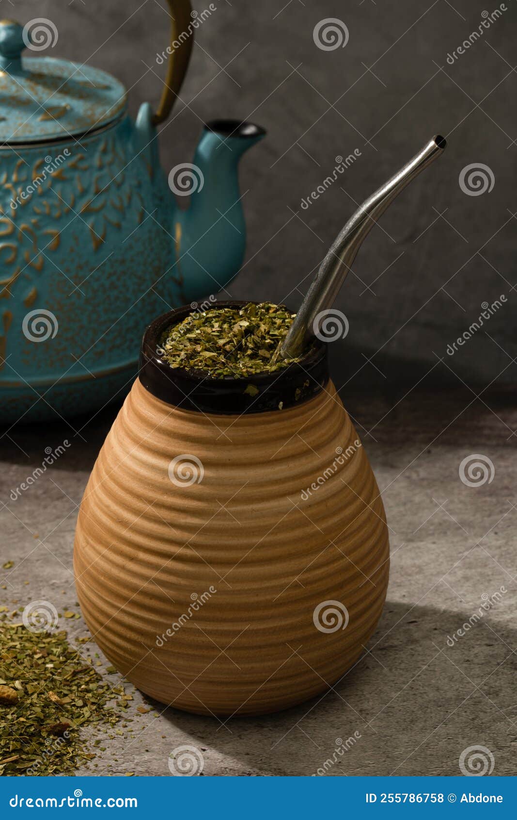 Yerba Mate Tea in a Gourd and Bombilla Stock Photo - Image of paraguay ...