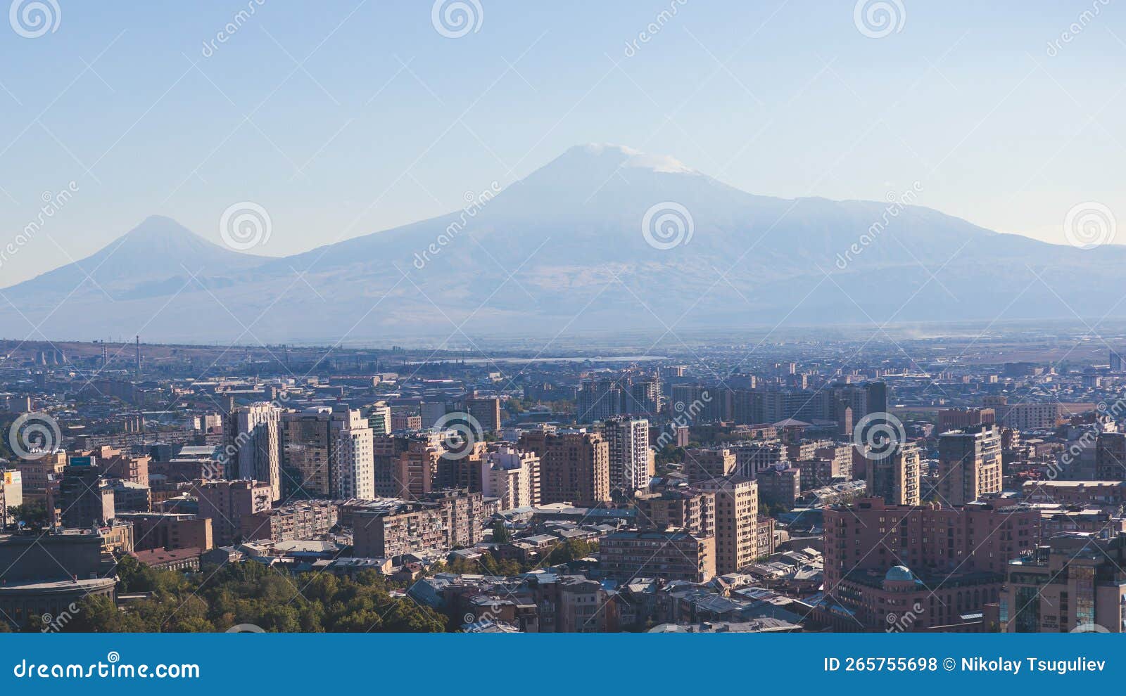 Yerevan, Armenia, Beautiful Super-wide Angle Panoramic View of Yerevan ...